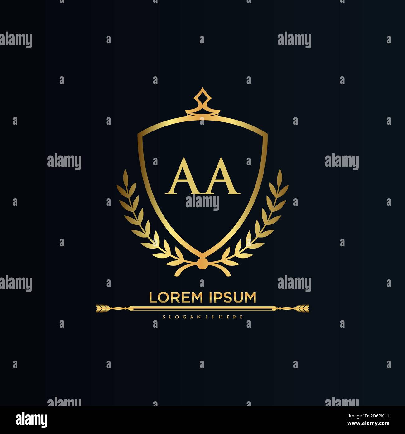 AA Letter Initial with Royal Template.elegant with crown logo vector ...