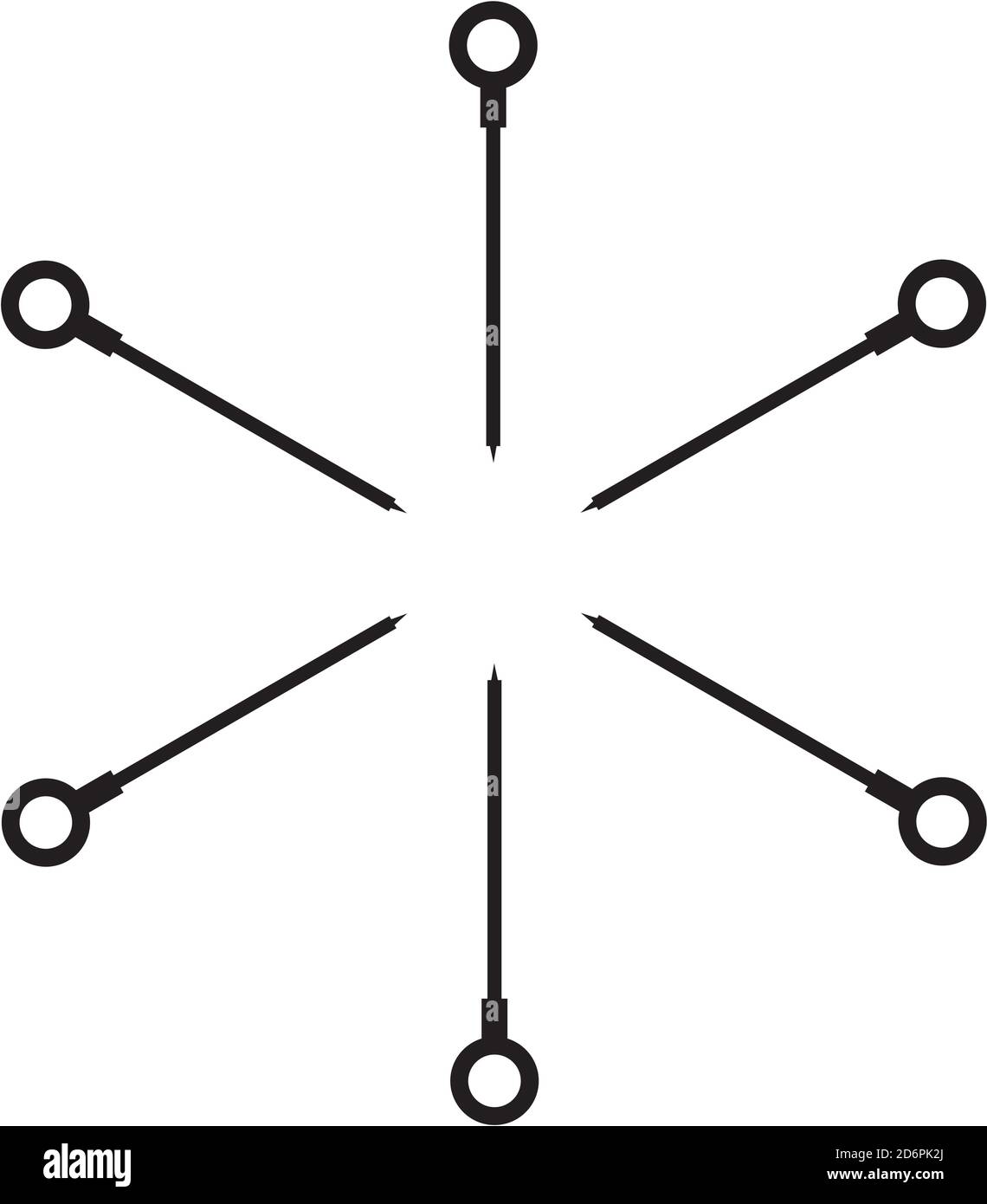 Five pins,illustration, vector on white background Stock Vector Image ...