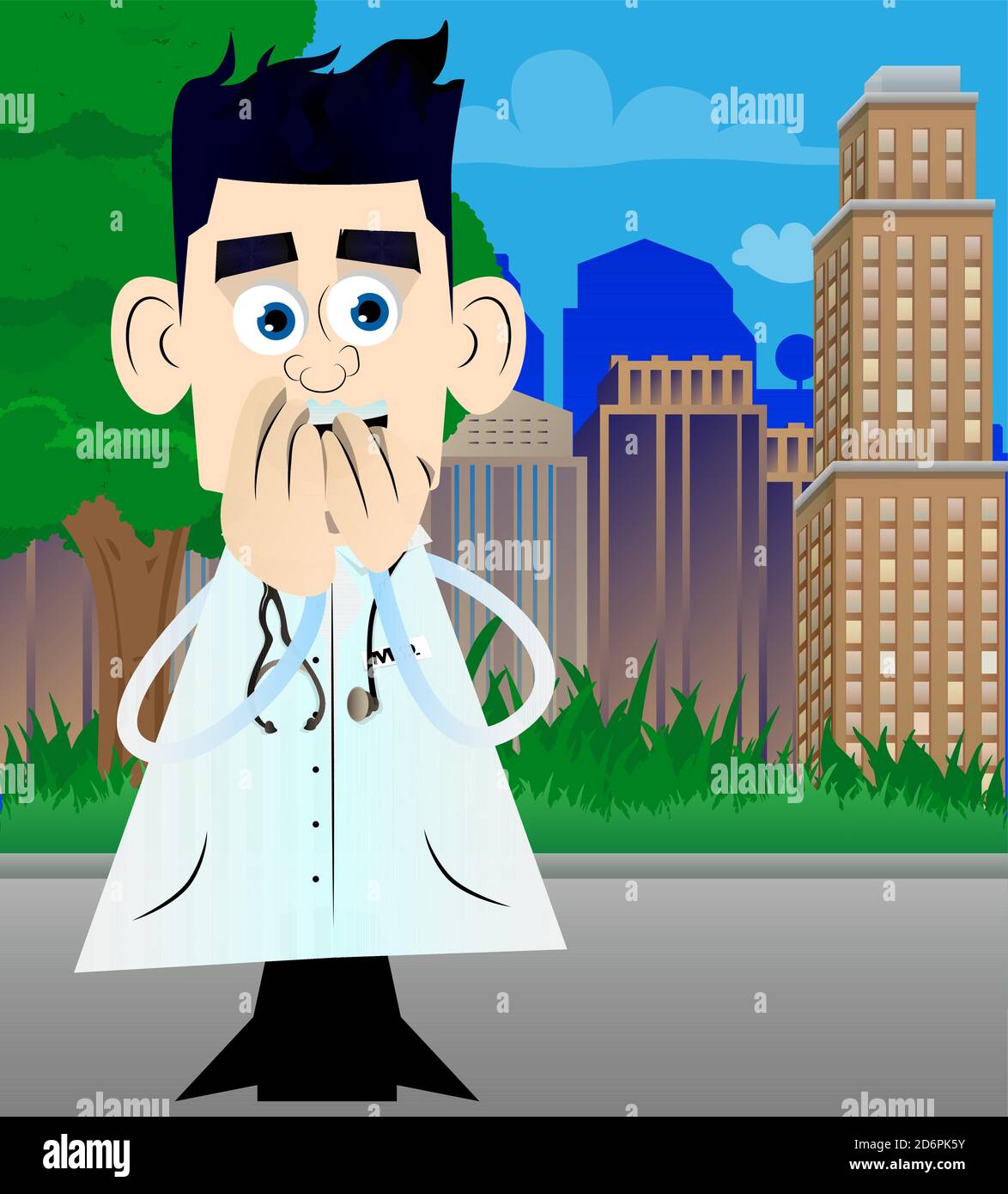 Happy face stethoscope illustration Stock Vector Images - Alamy