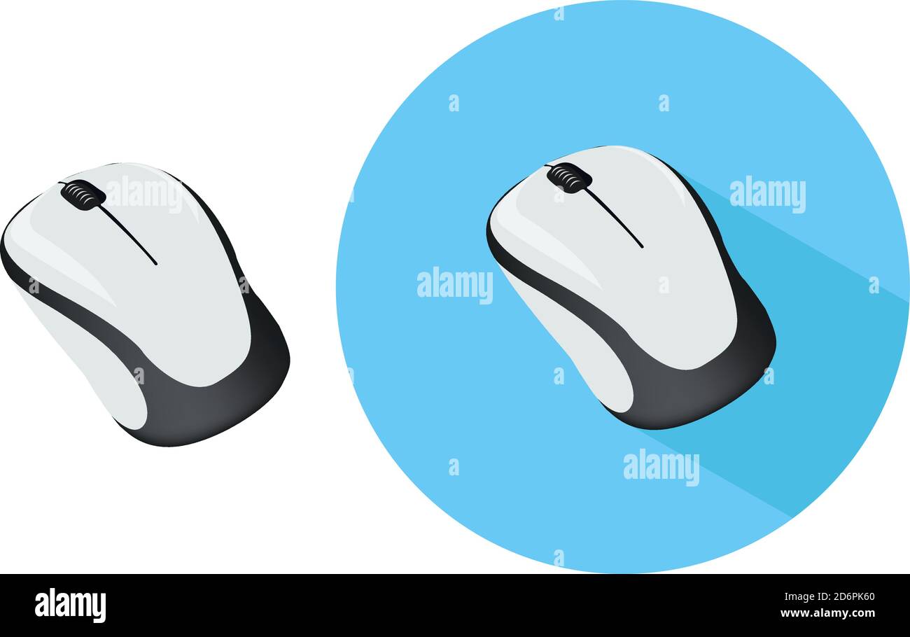 White computer mouse ,illustration, vector on white background Stock ...