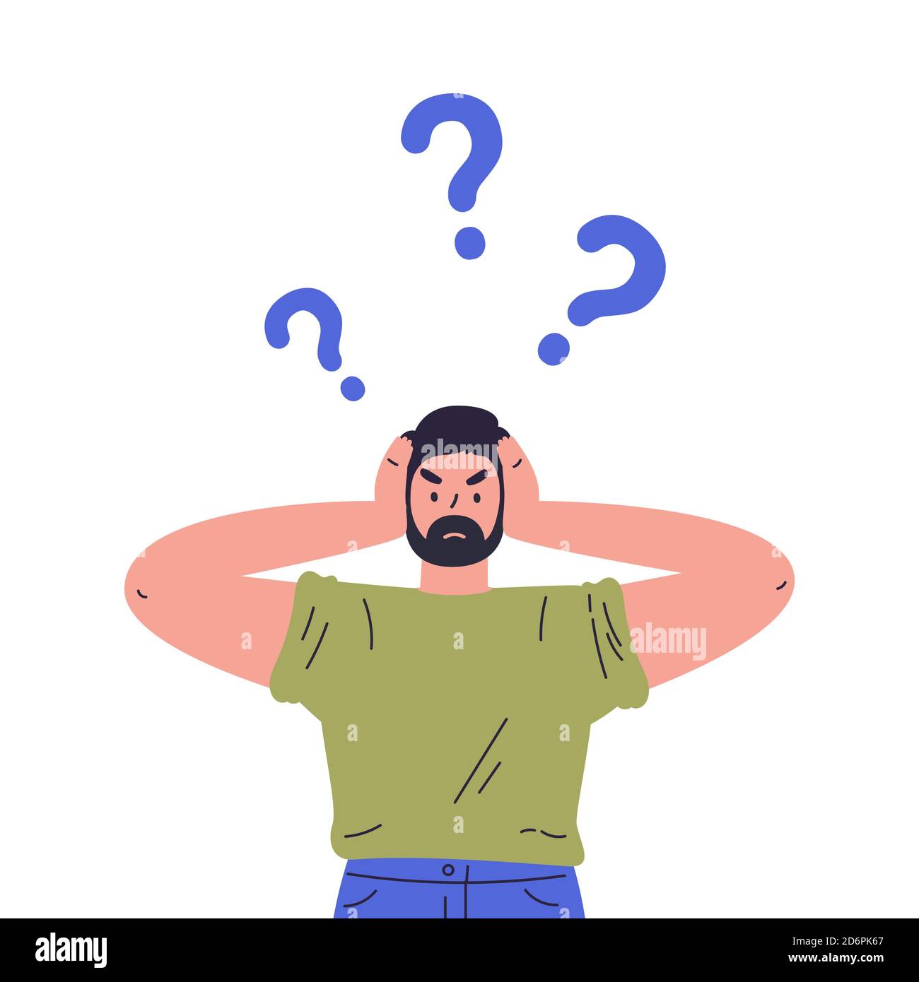 Thinking question why man Stock Vector Images - Alamy