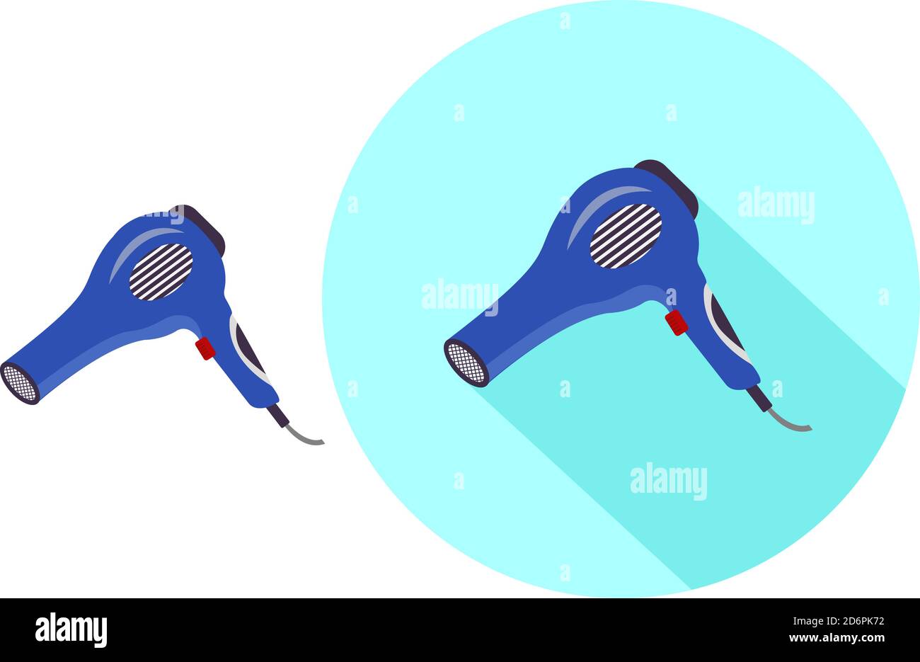 Blue hair dryer ,illustration, vector on white background Stock Vector ...