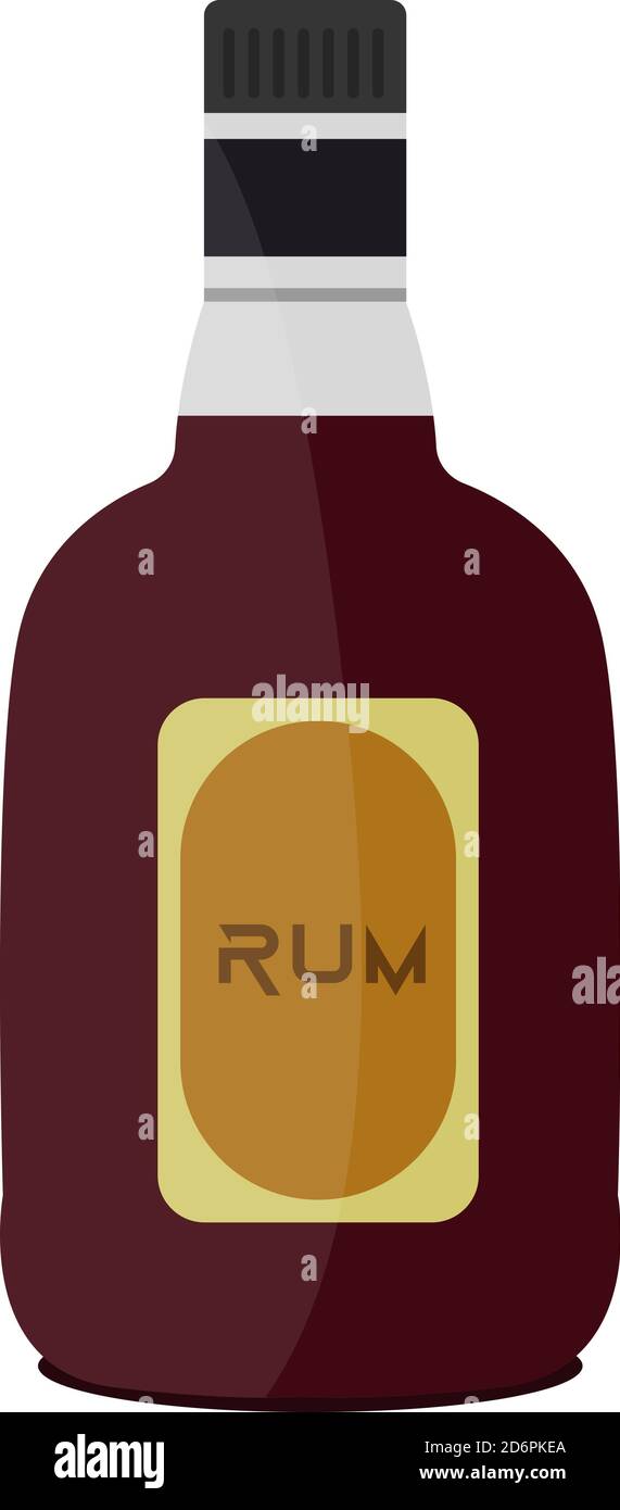 Bottle of rum ,illustration, vector on white background Stock Vector ...