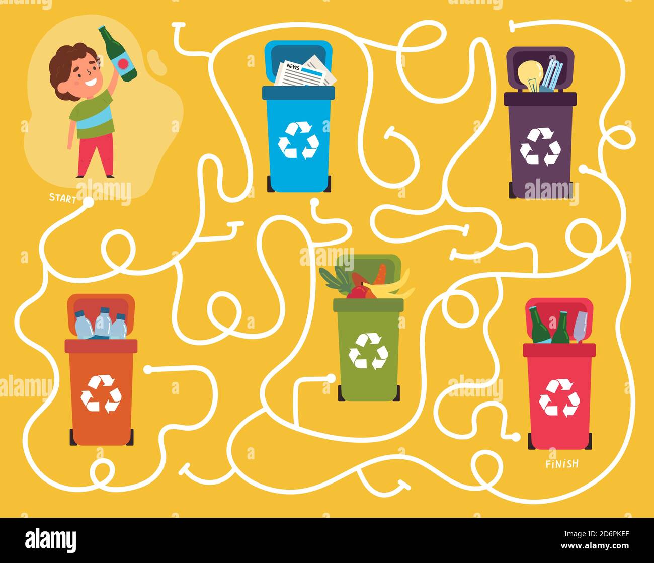 Containers waste recycling sorting Stock Vector Images - Alamy