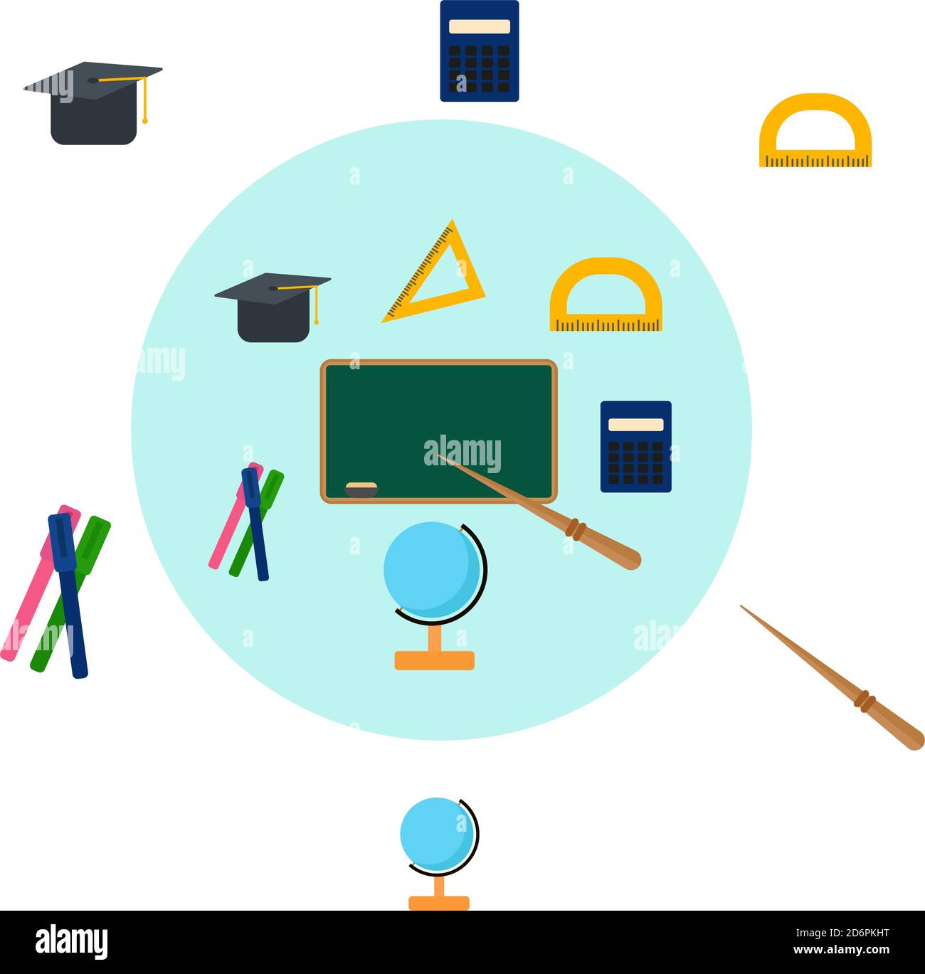 Time for school ,illustration, vector on white background Stock Vector ...