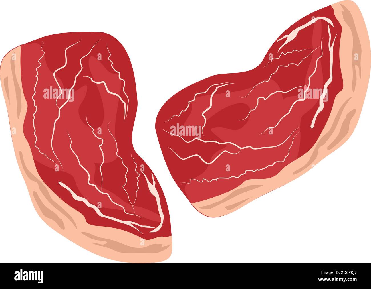 Meat slices ,illustration, vector on white background Stock Vector ...