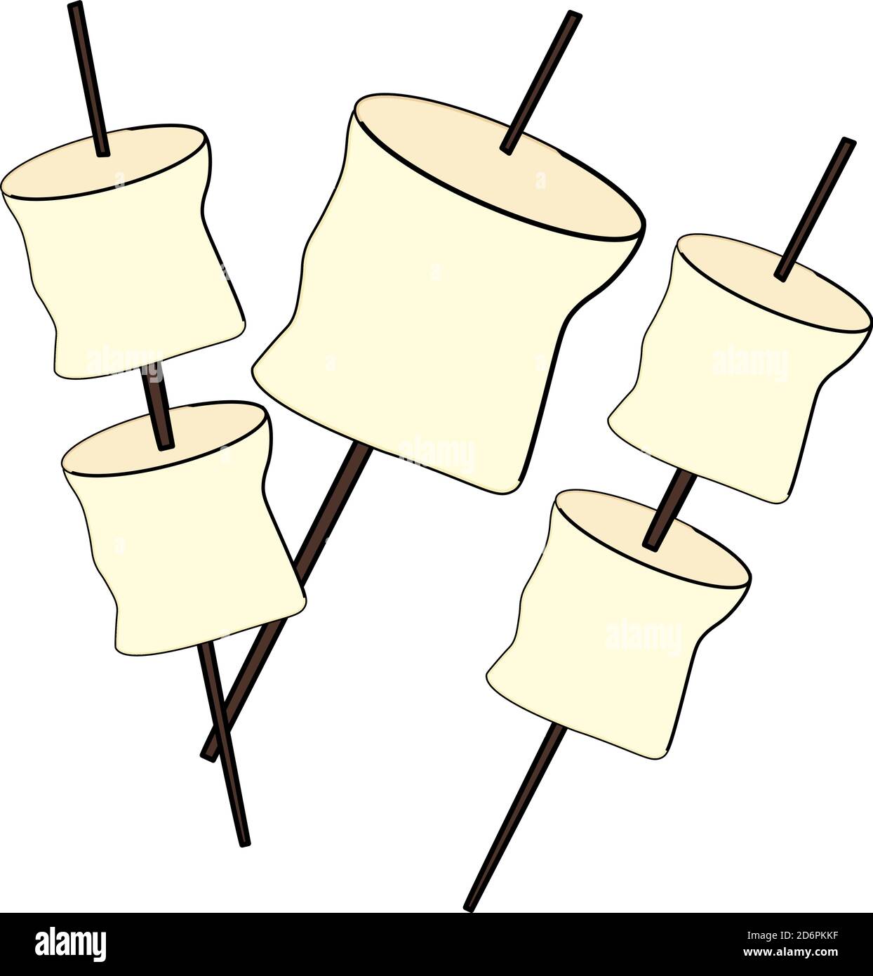 Roasted marshmellow ,illustration, vector on white background Stock ...