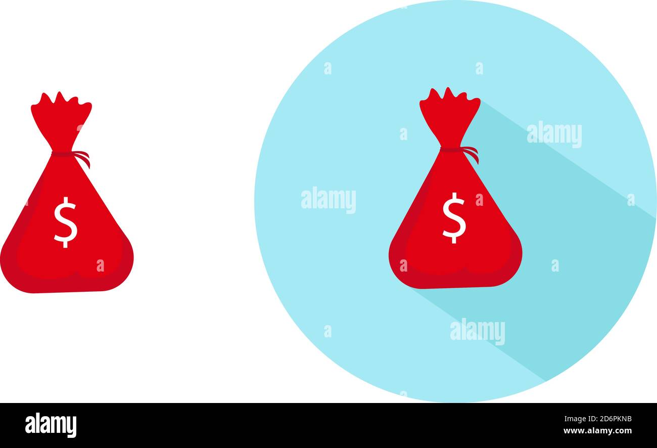 Red money bag ,illustration, vector on white background Stock Vector ...