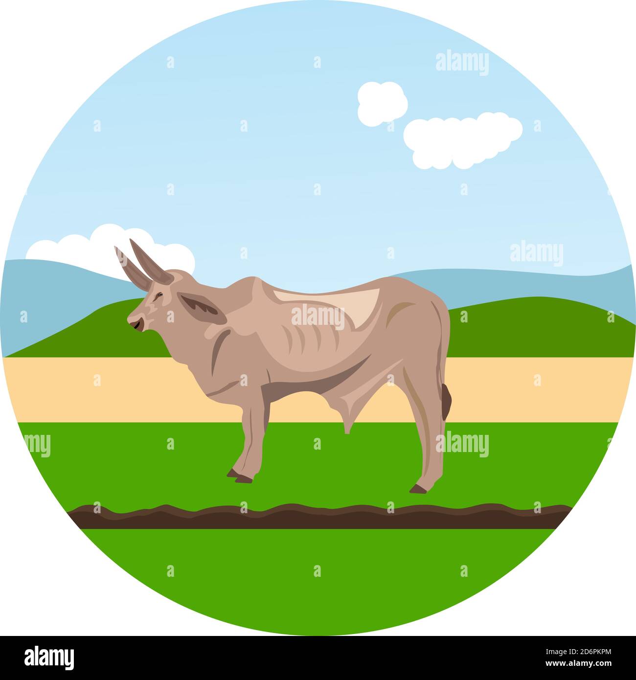 Wild ox ,illustration, vector on white background Stock Vector Image ...