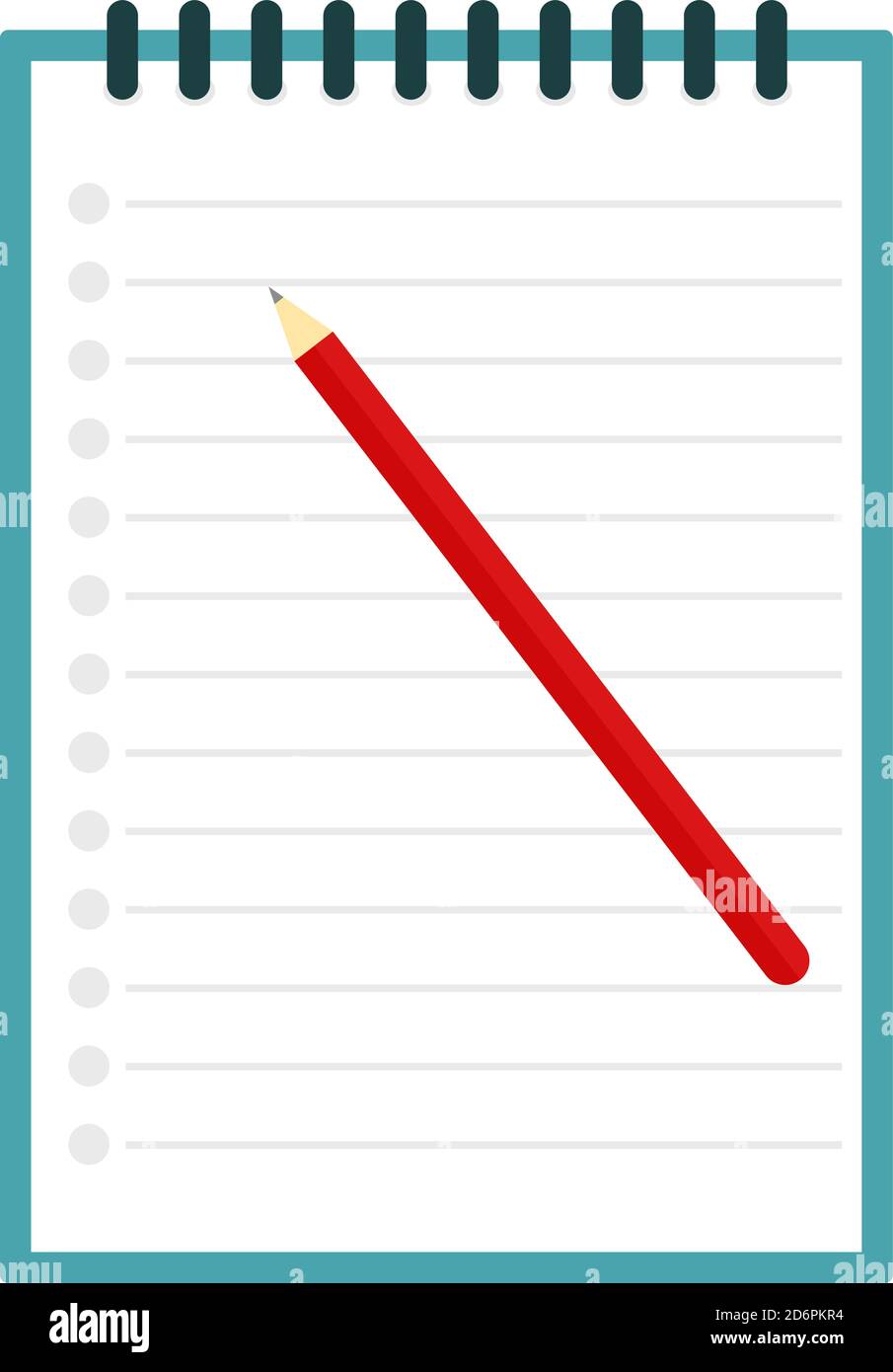 Notepad and pencil ,illustration, vector on white background Stock ...