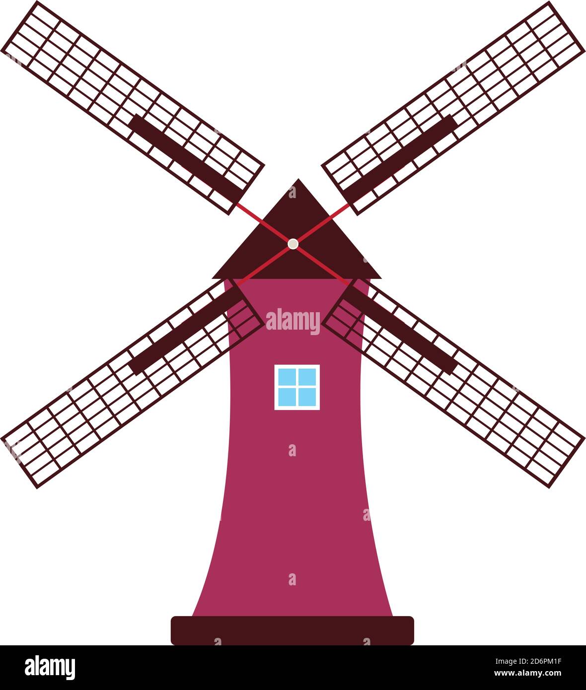 Purple windmill ,illustration, vector on white background Stock Vector ...