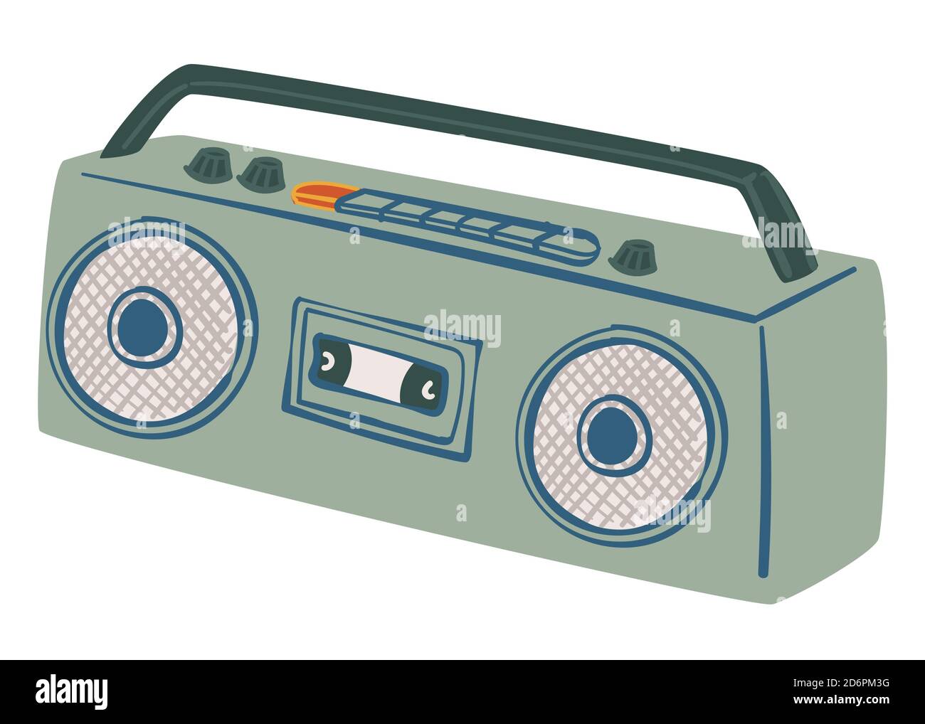 Boombox magnetophone with handle and loudspeaker Stock Vector Image ...
