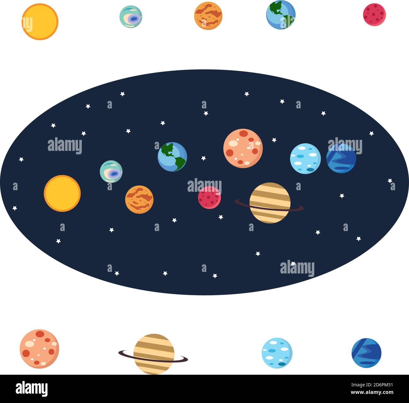 Solar system ,illustration, vector on white background Stock Vector ...