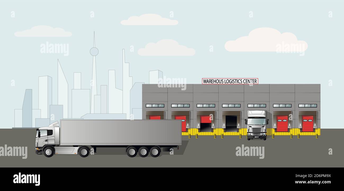 Logistics warehouse center loading Stock Vector Images - Alamy