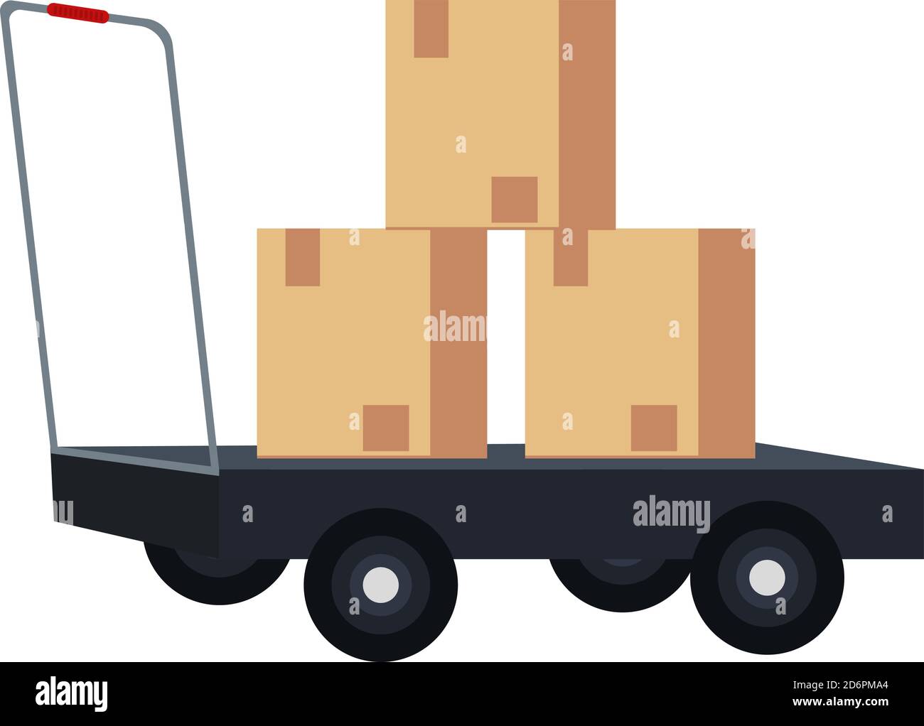 Trolley with boxes ,illustration, vector on white background Stock ...