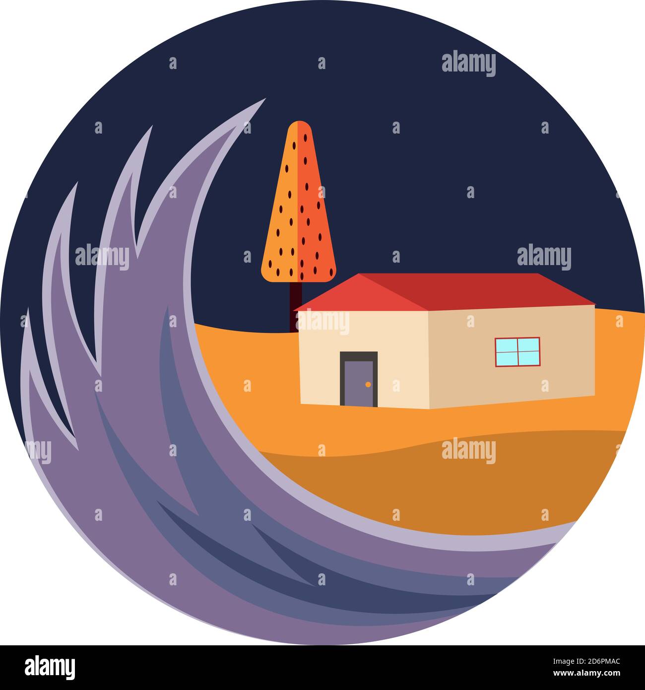 Big tsunami ,illustration, vector on white background Stock Vector ...