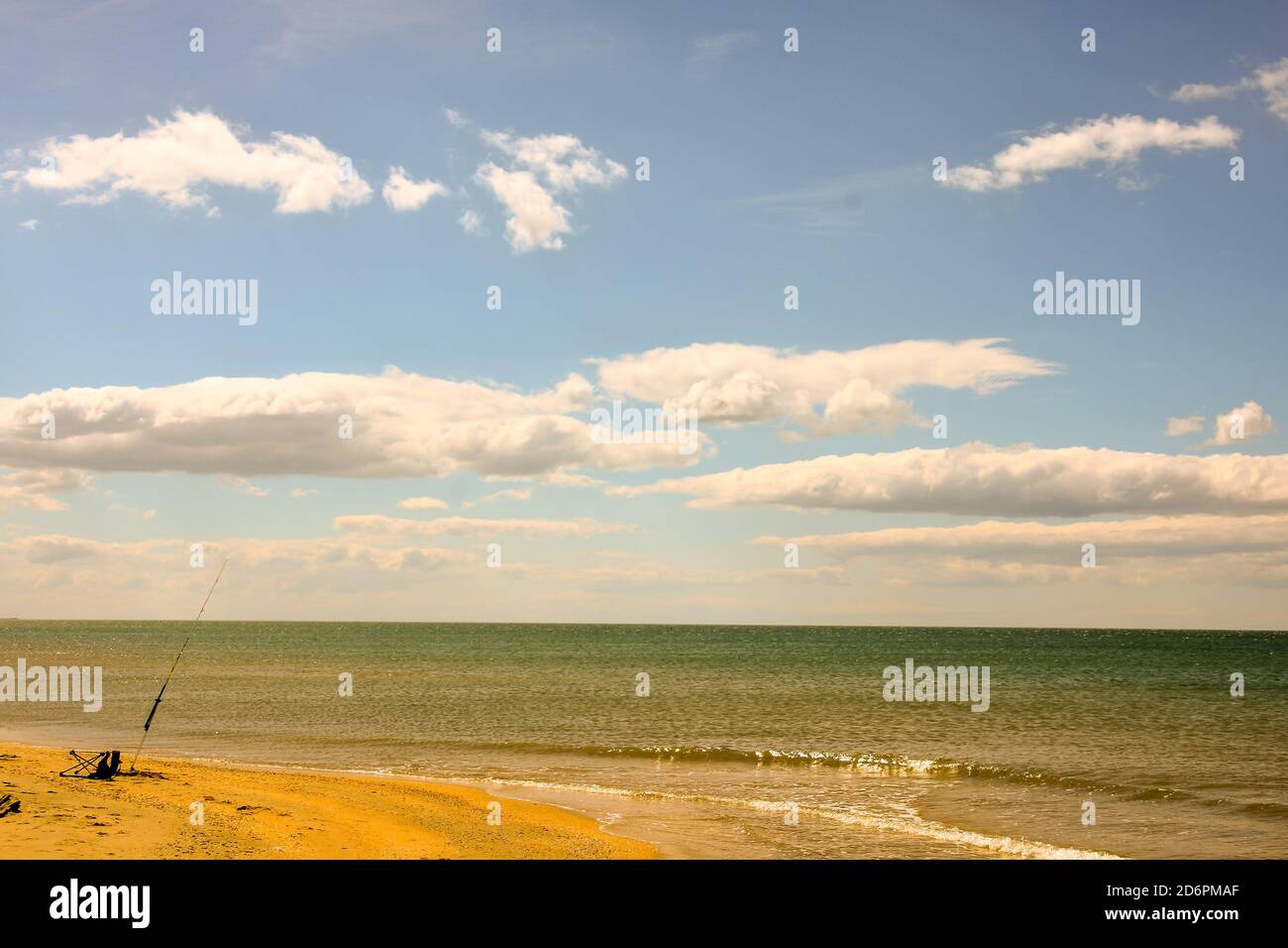 Empty mediterranean sand beach in south france Stock Photo - Alamy