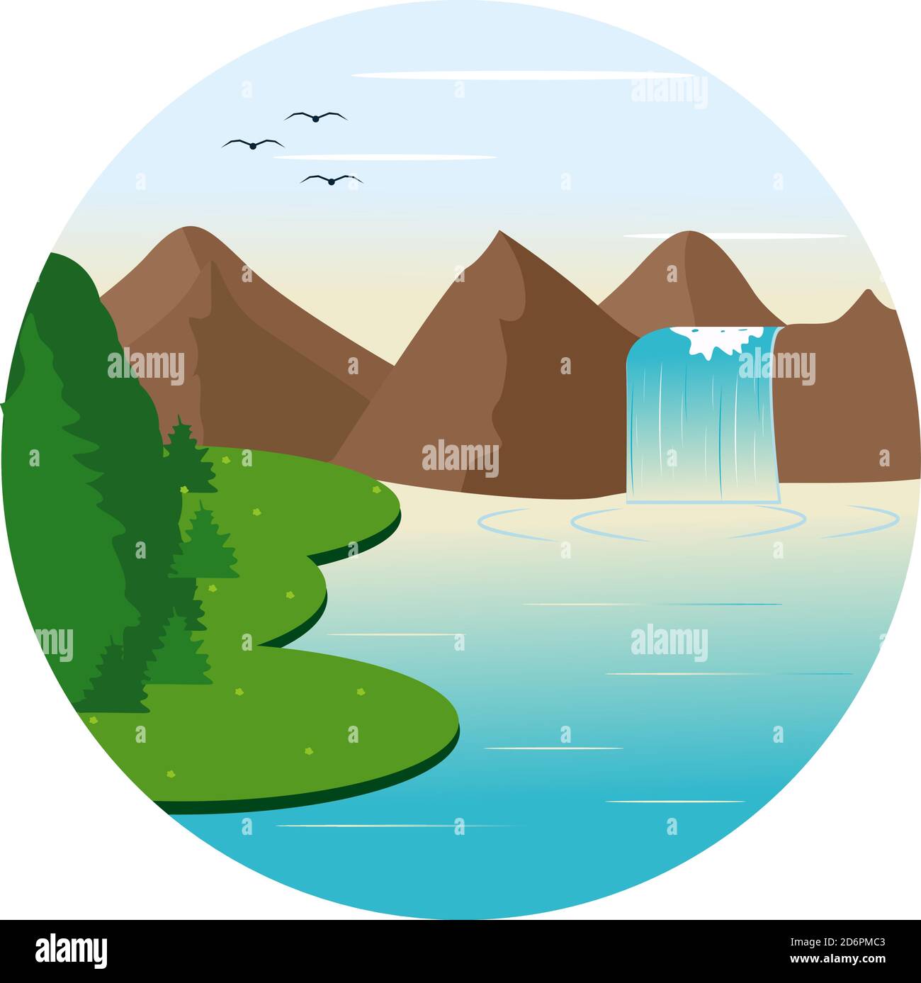 Water fall ,illustration, vector on white background Stock Vector Image ...