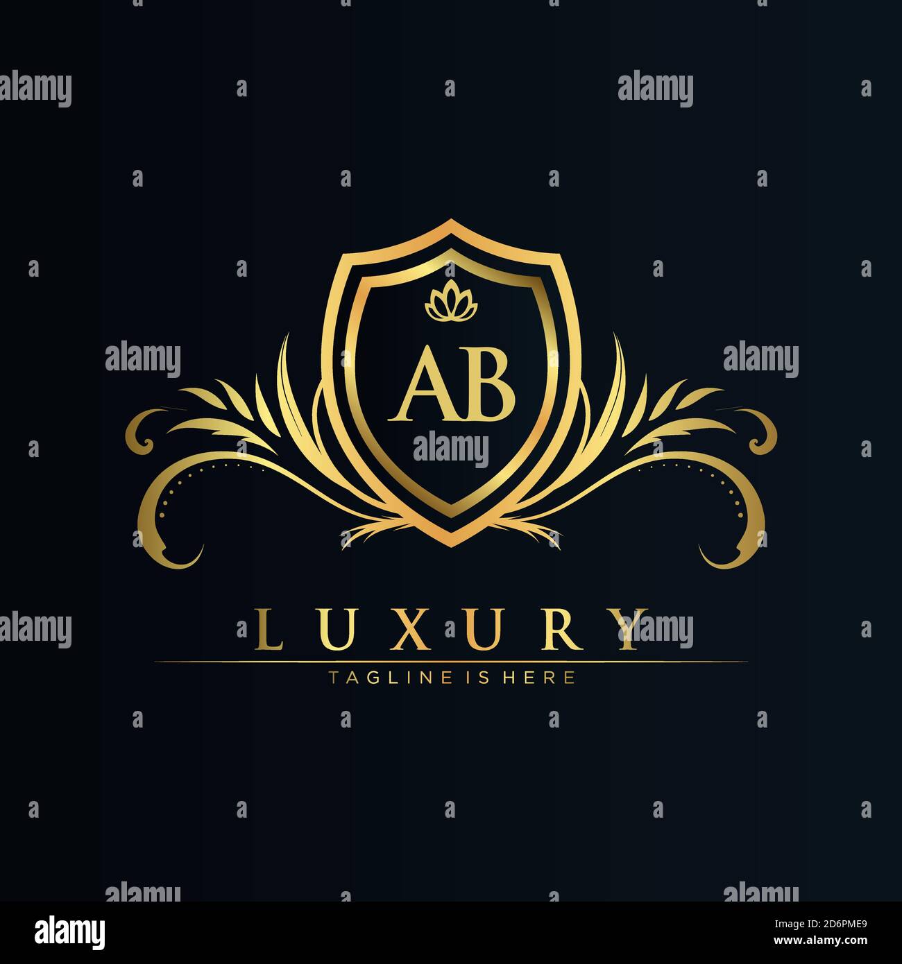 AB Letter Initial with Royal Template.elegant with crown logo vector ...