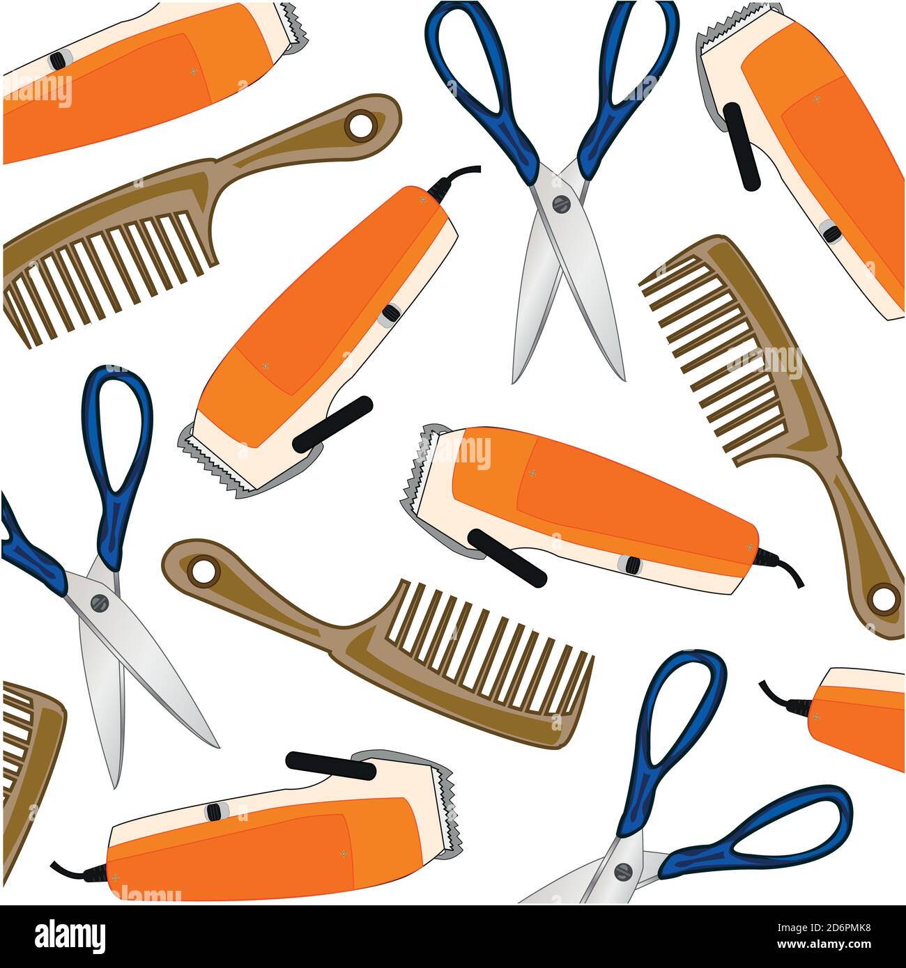 Tools for haircut hair and scissors with comb pattern Stock Vector ...