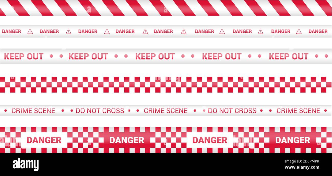 Police tape, crime danger line. Caution police lines isolated. Warning ...