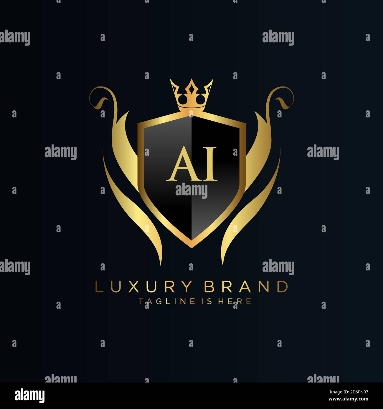 Letter Initial with Royal Template.elegant with crown logo vector ...