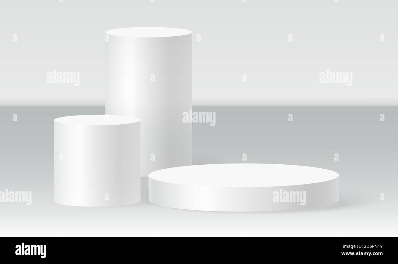 Cylinder podium scene, winner pedestal. White cylinder template for ...
