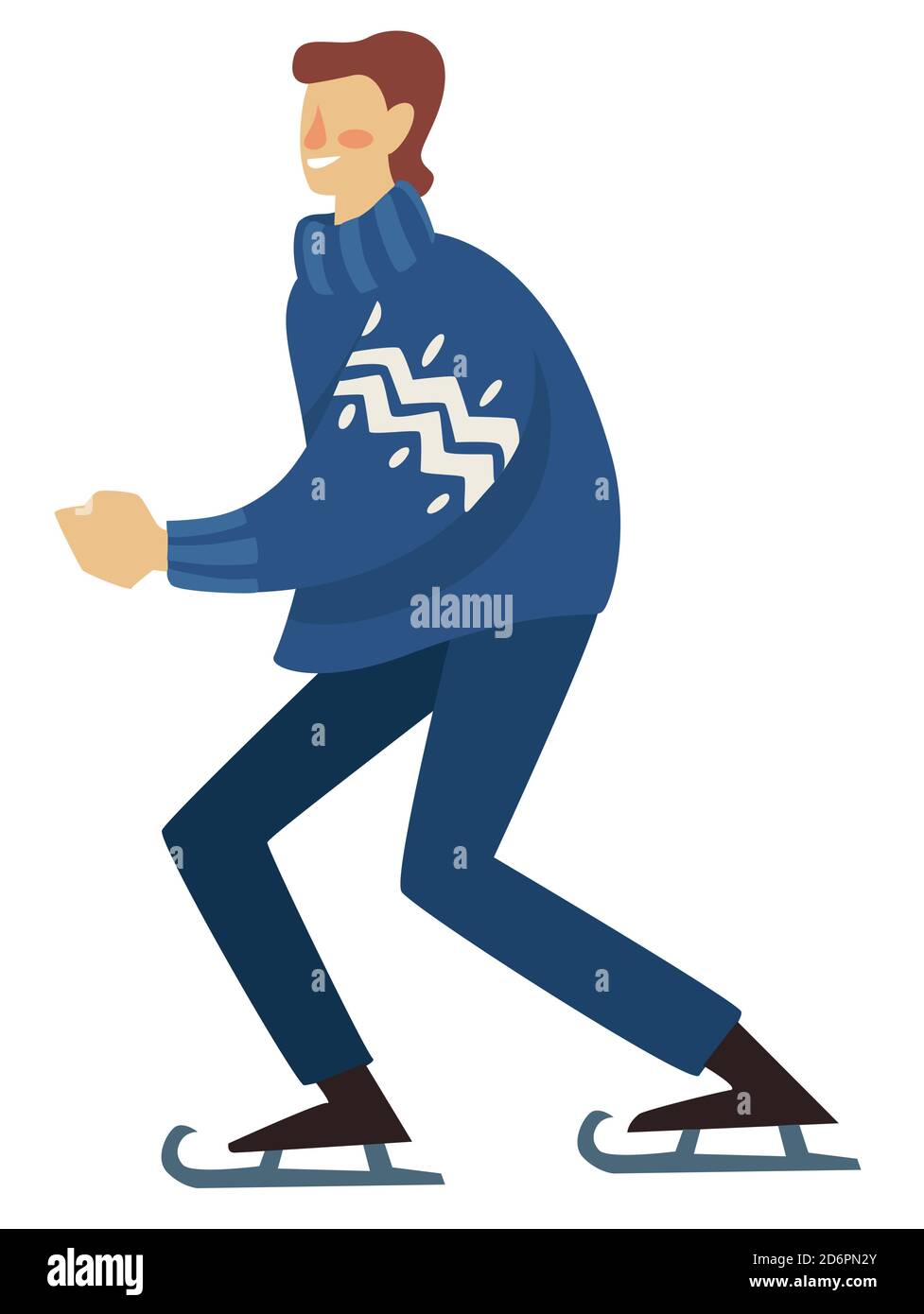 Male character practicing figure skating on ice rink Stock Vector Image ...