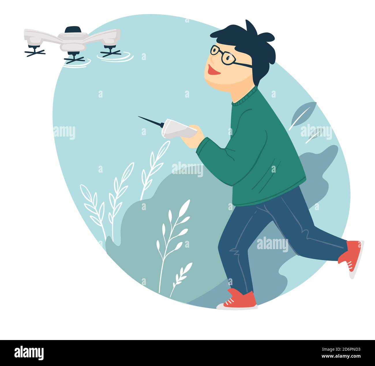 Cartoon illustration boy playing airplane hi-res stock photography and ...