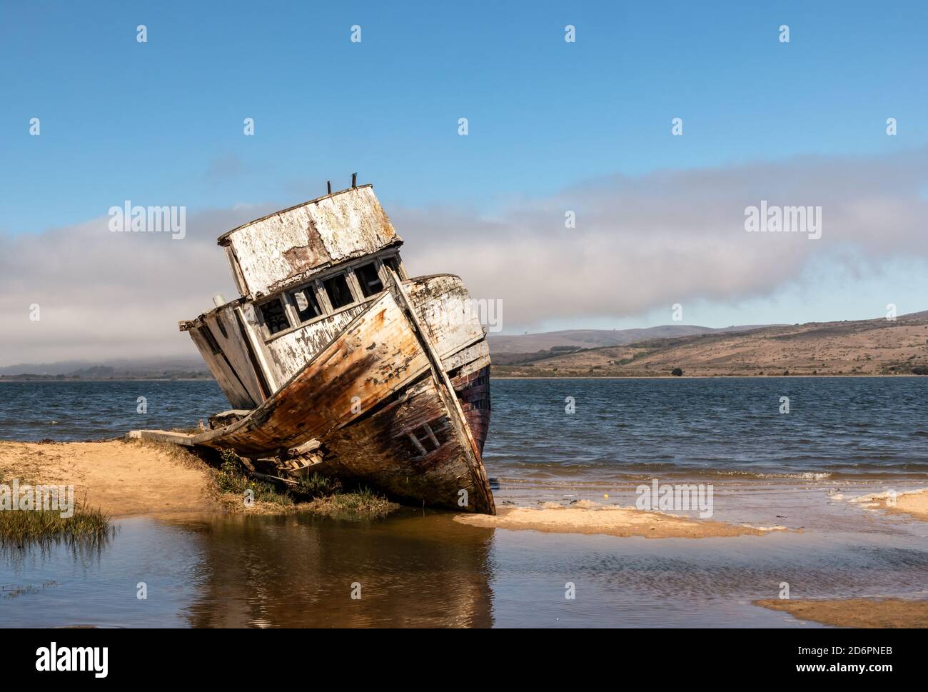 Point Reyes shipwreck, an abandoned boat in Inverness California, Point ...