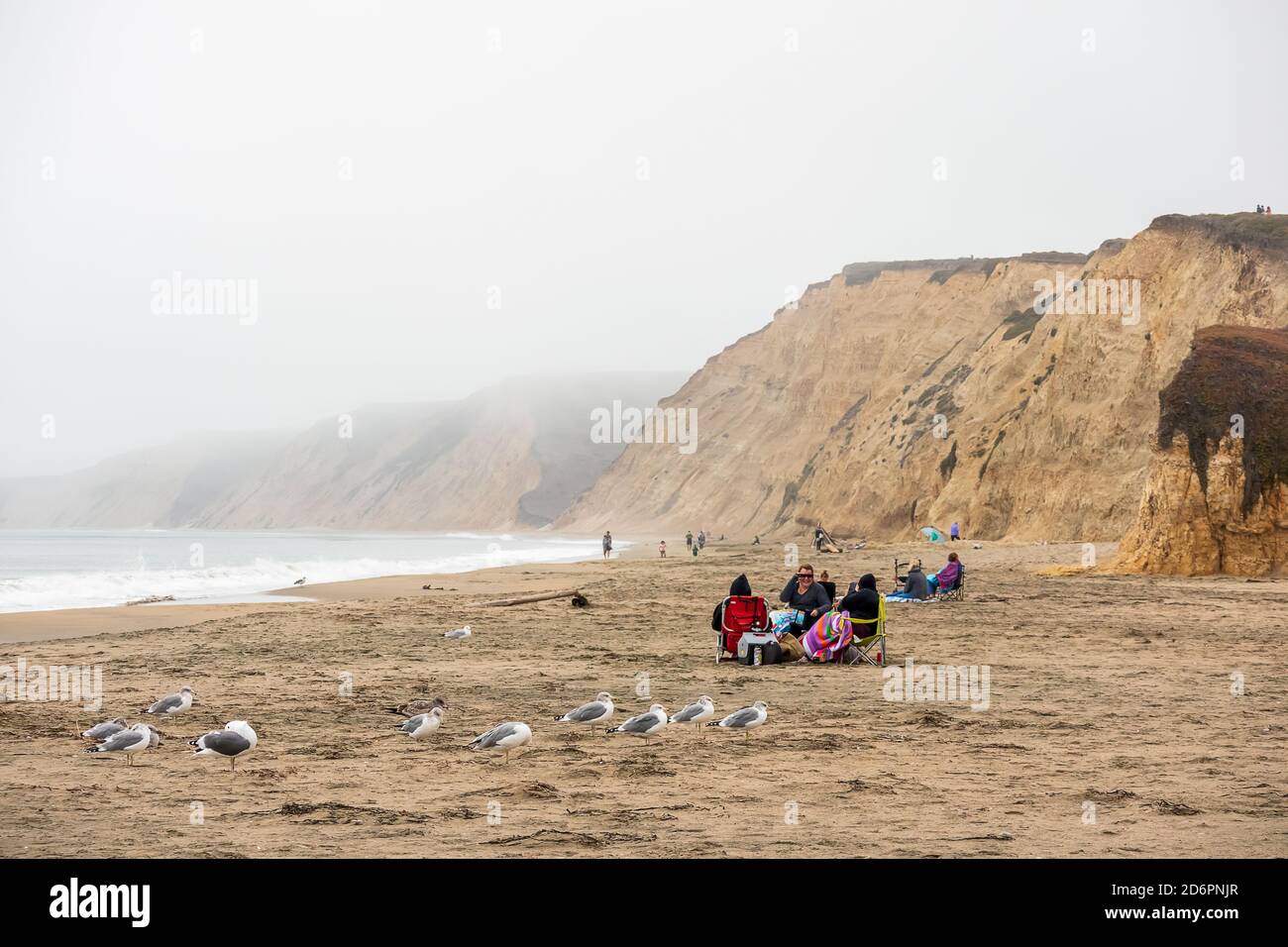 Scenic view of Drakes Beach, Point Reyes National Seashore, Marin ...