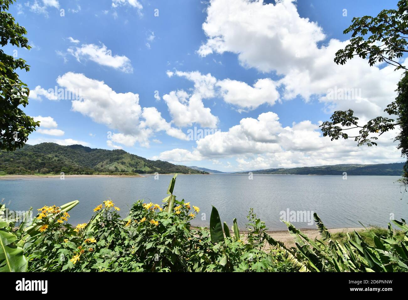 landscape with lake and blue sky, photo as a background ,taken in ...