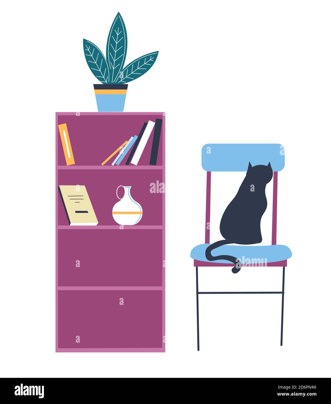 Cat sitting on furniture Stock Vector Images - Alamy