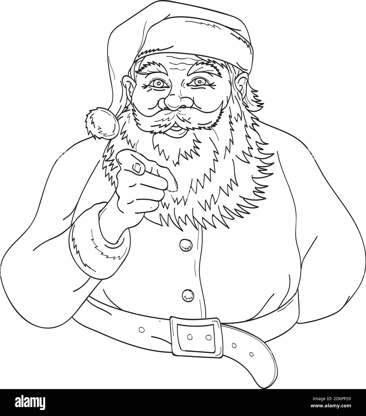 Line art drawing illustration of Santa Claus, Saint Nicholas, Saint ...