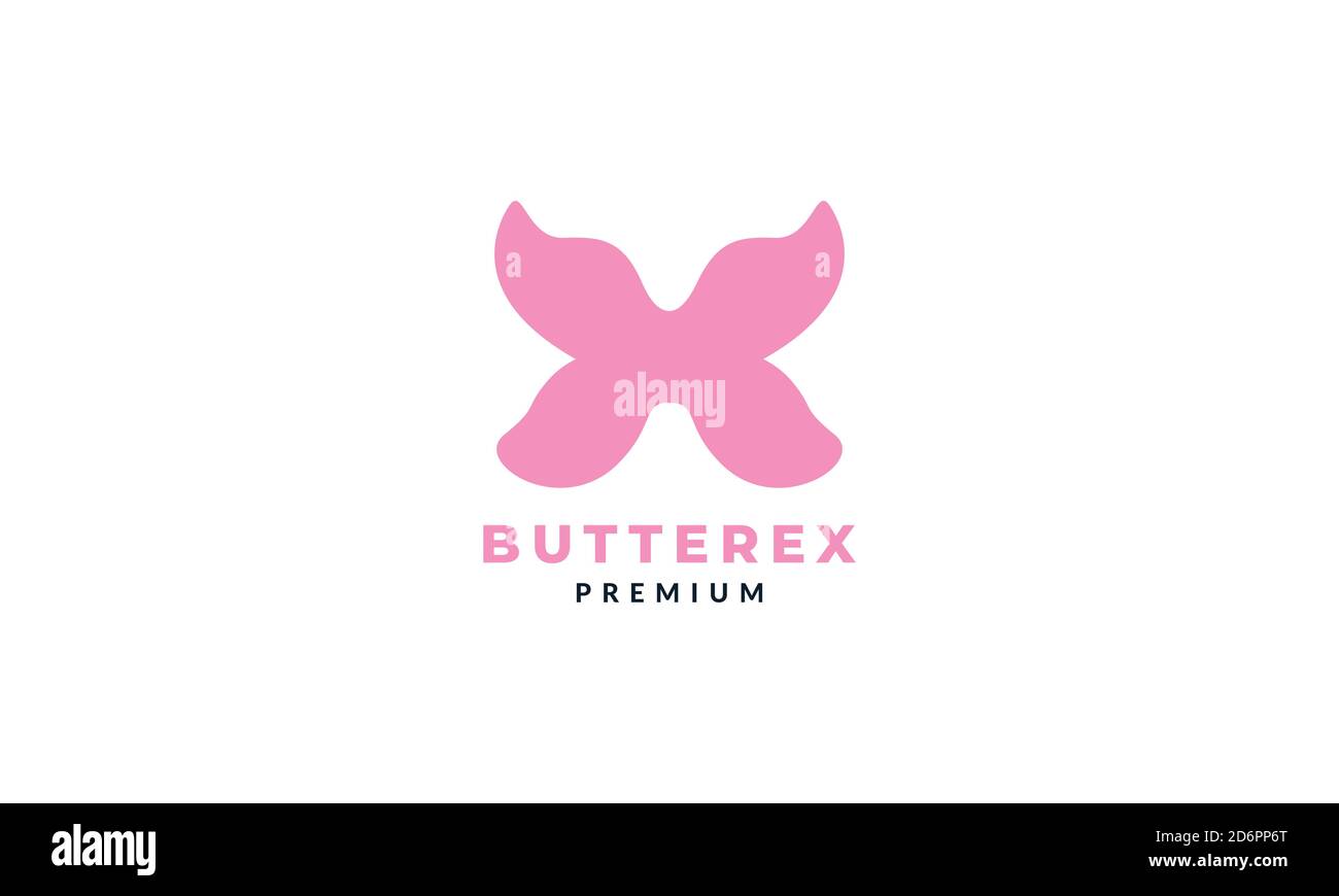 initial X or letter X animal insect butterfly wings logo vector icon ...