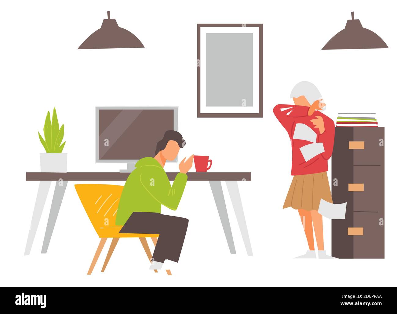 Sick man work working Cut Out Stock Images & Pictures - Alamy