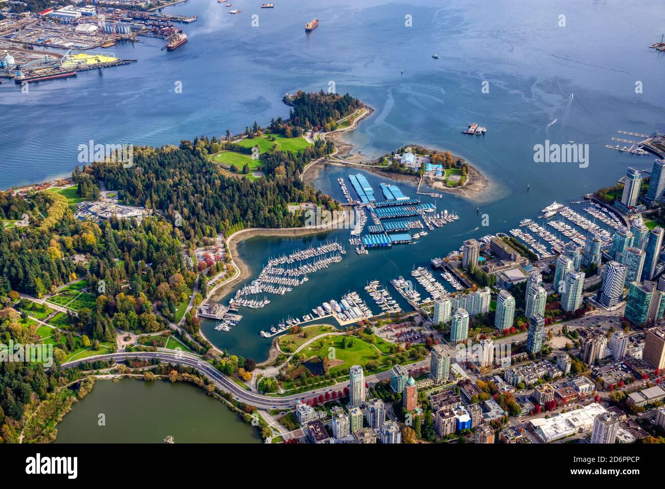 Aerial view of Coal Harbour and a modern Downtown City Stock Photo - Alamy