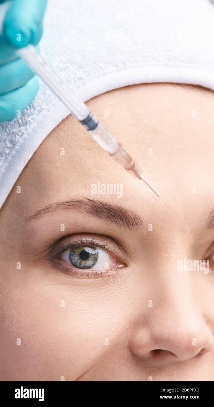 Cosmetology skin care. Face derma injection. Facial treatment Stock ...
