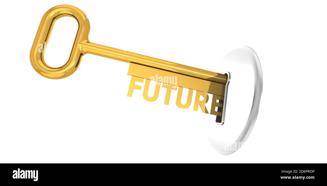 Future key plug into key hole, 3D rendering Stock Photo - Alamy