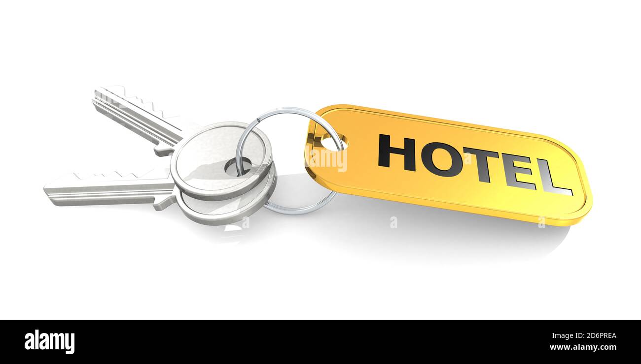 Hotel keys isolated with white background, 3D rendering Stock Photo - Alamy