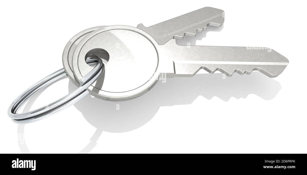 Metal key isolated in white background, 3D rendering Stock Photo - Alamy