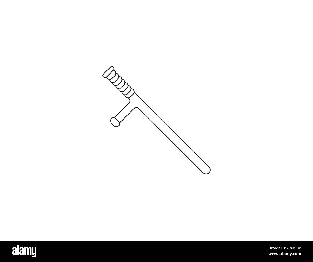 Police baton outline icon. Vector illustration, flat design Stock ...