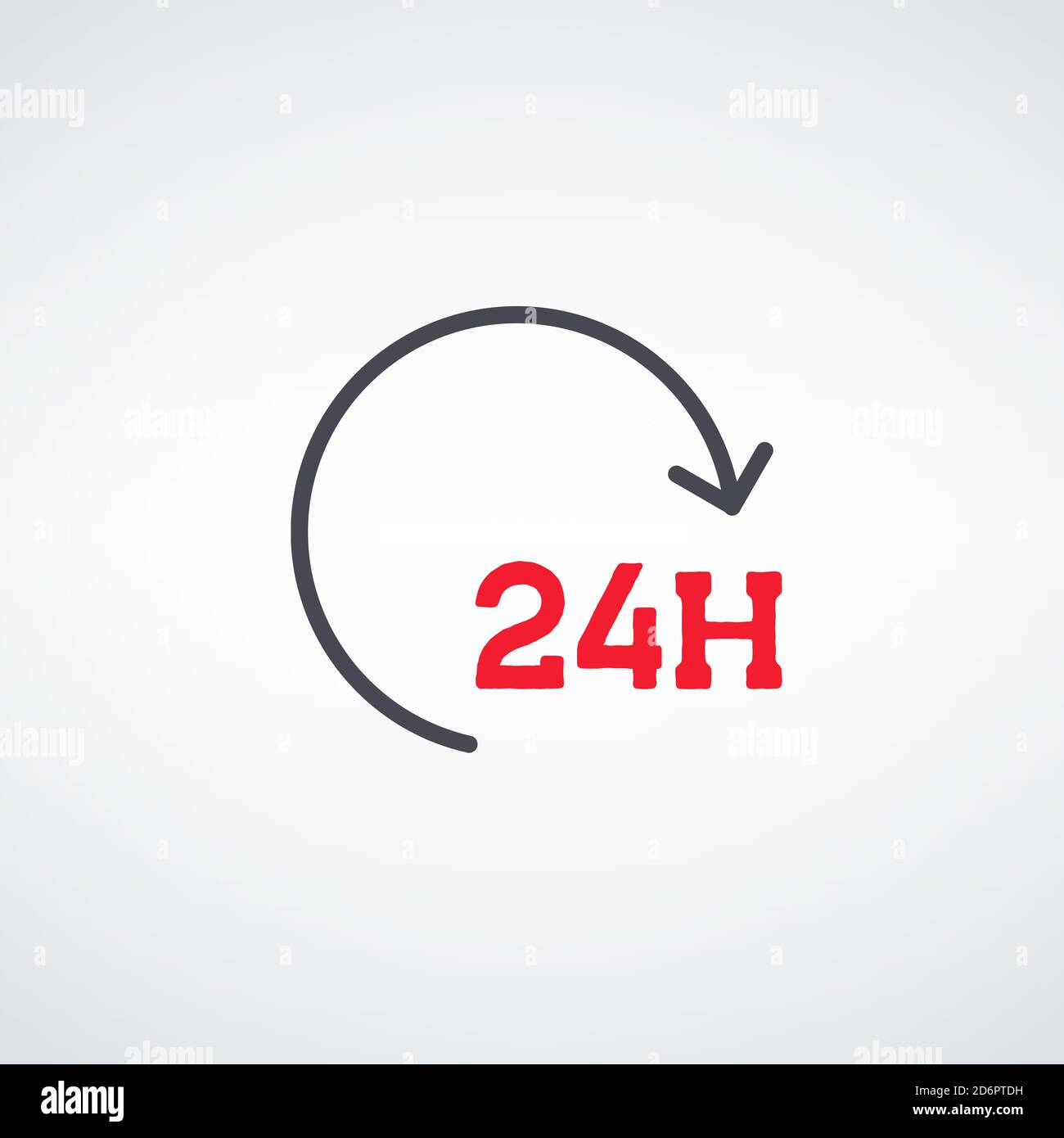 Open around the clock or 24 hours a day icon or symbol isolated on ...