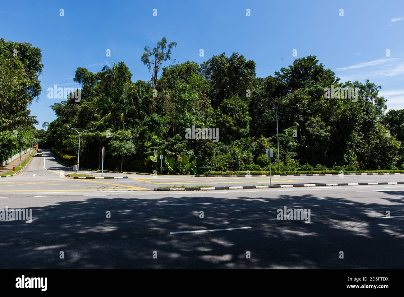 Road infrastructure. Empty along main road. Singapore Stock Photo - Alamy