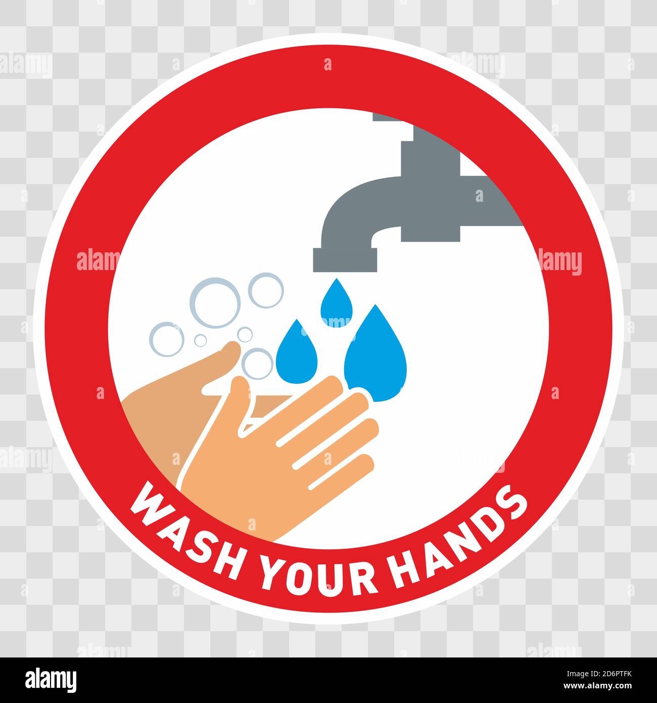 Prevent infection public health information sign in red circle Wash ...