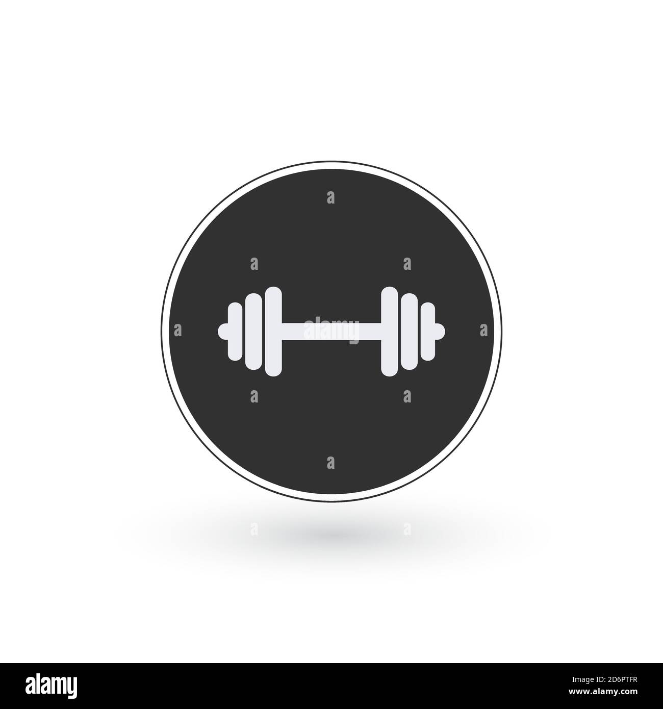 Dumbbell Icon in circle, gym activity icon in trendy flat style. Stock ...