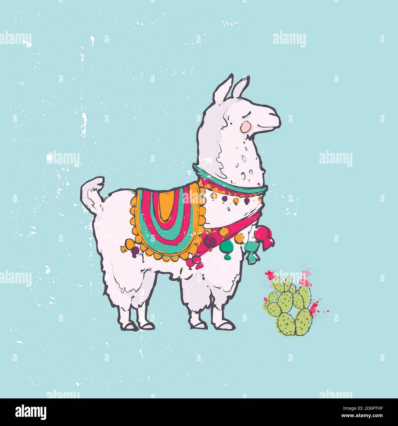 Cute cartoon llama Stock Vector Image & Art - Alamy