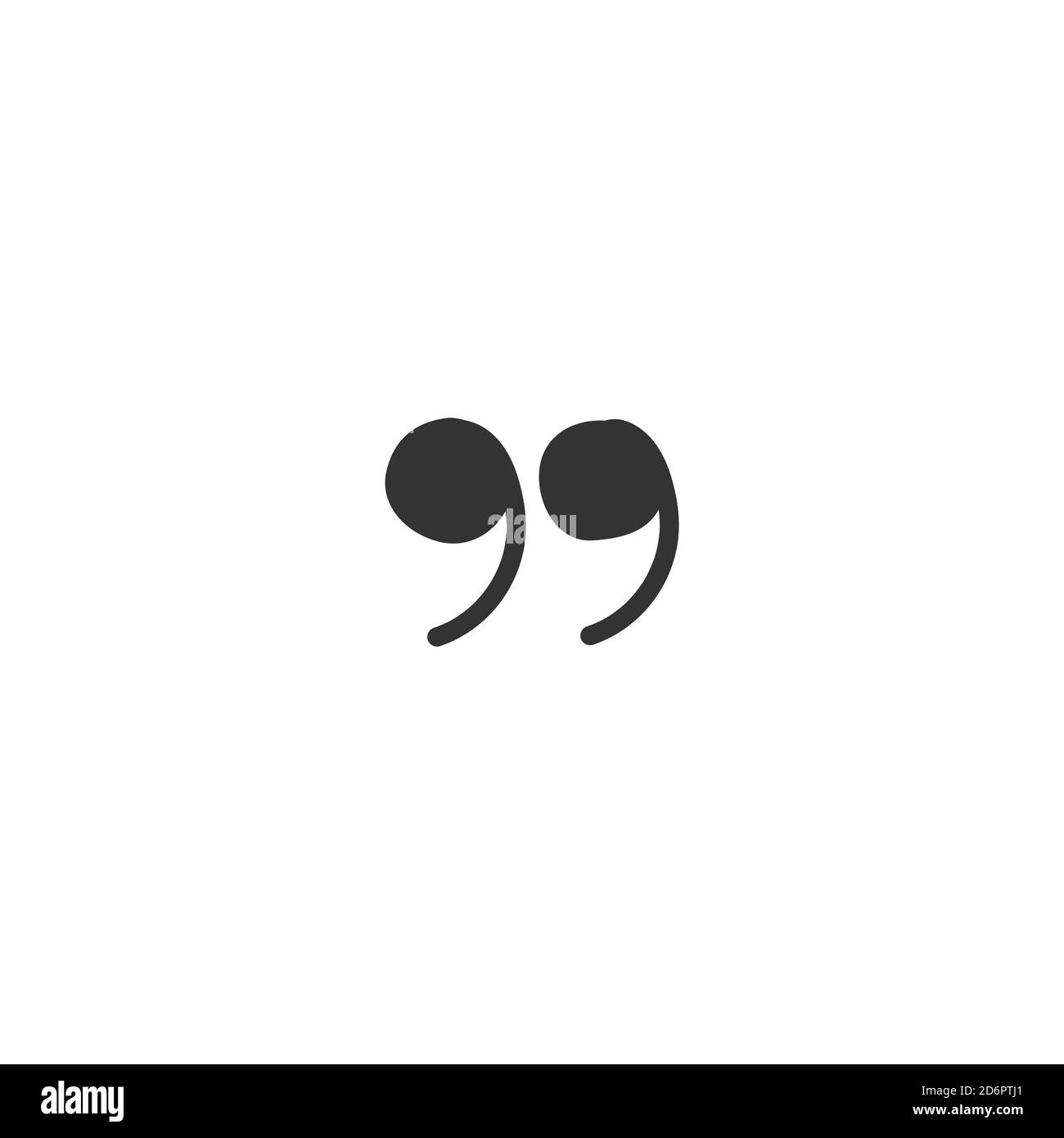 black quote marks isolated on white. Flat reading icon. Vector ...