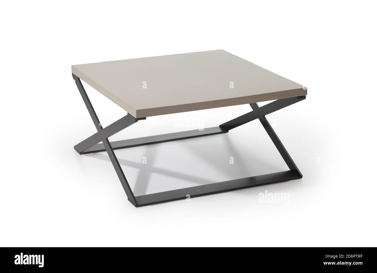 Modern coffee table with metallic legs Stock Photo - Alamy
