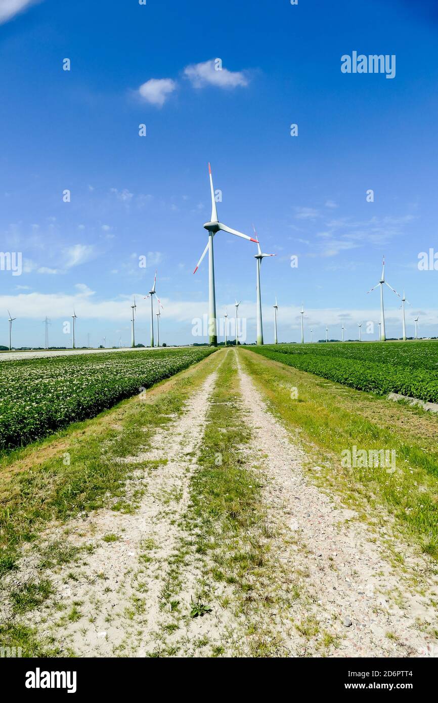 wind turbines in the field, in Sweden Scandinavia North Europe Stock ...